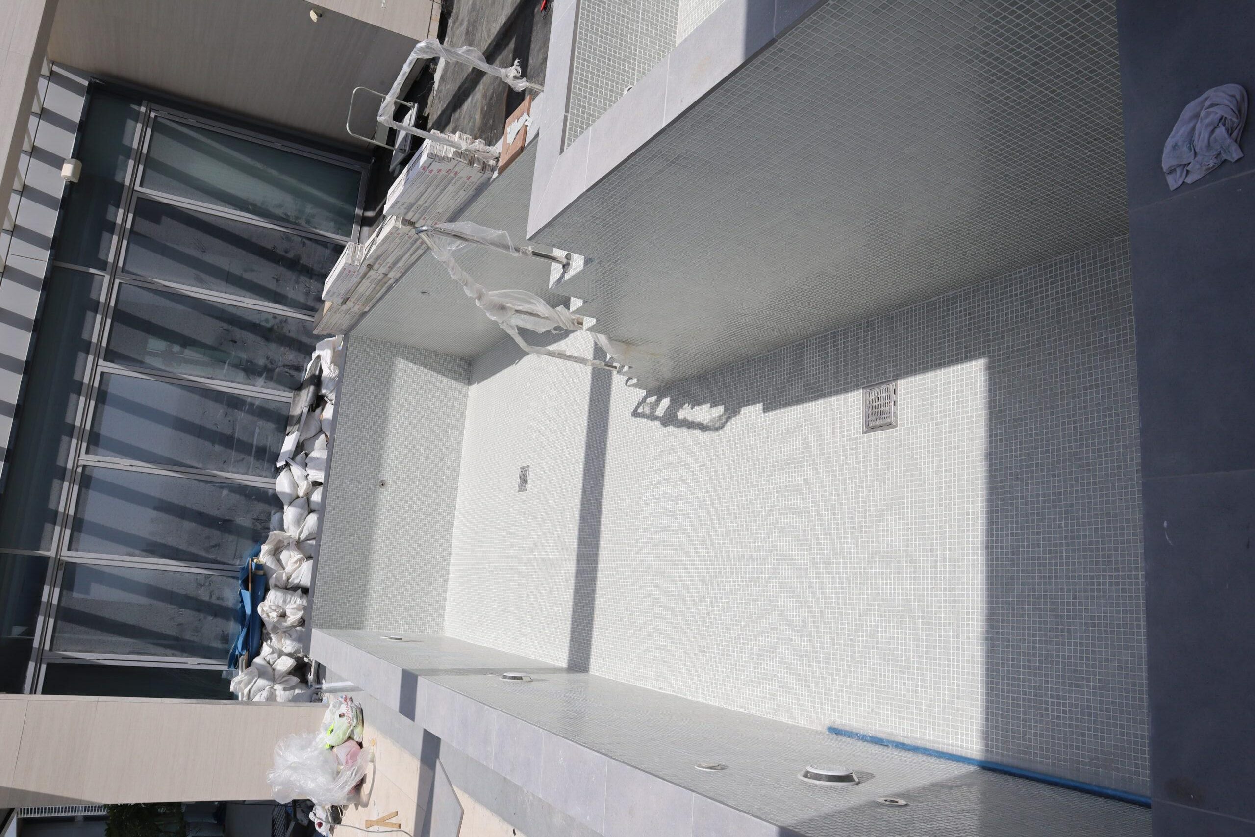 Swimming Pool Retiling Works – Blue Water Island, Dubai