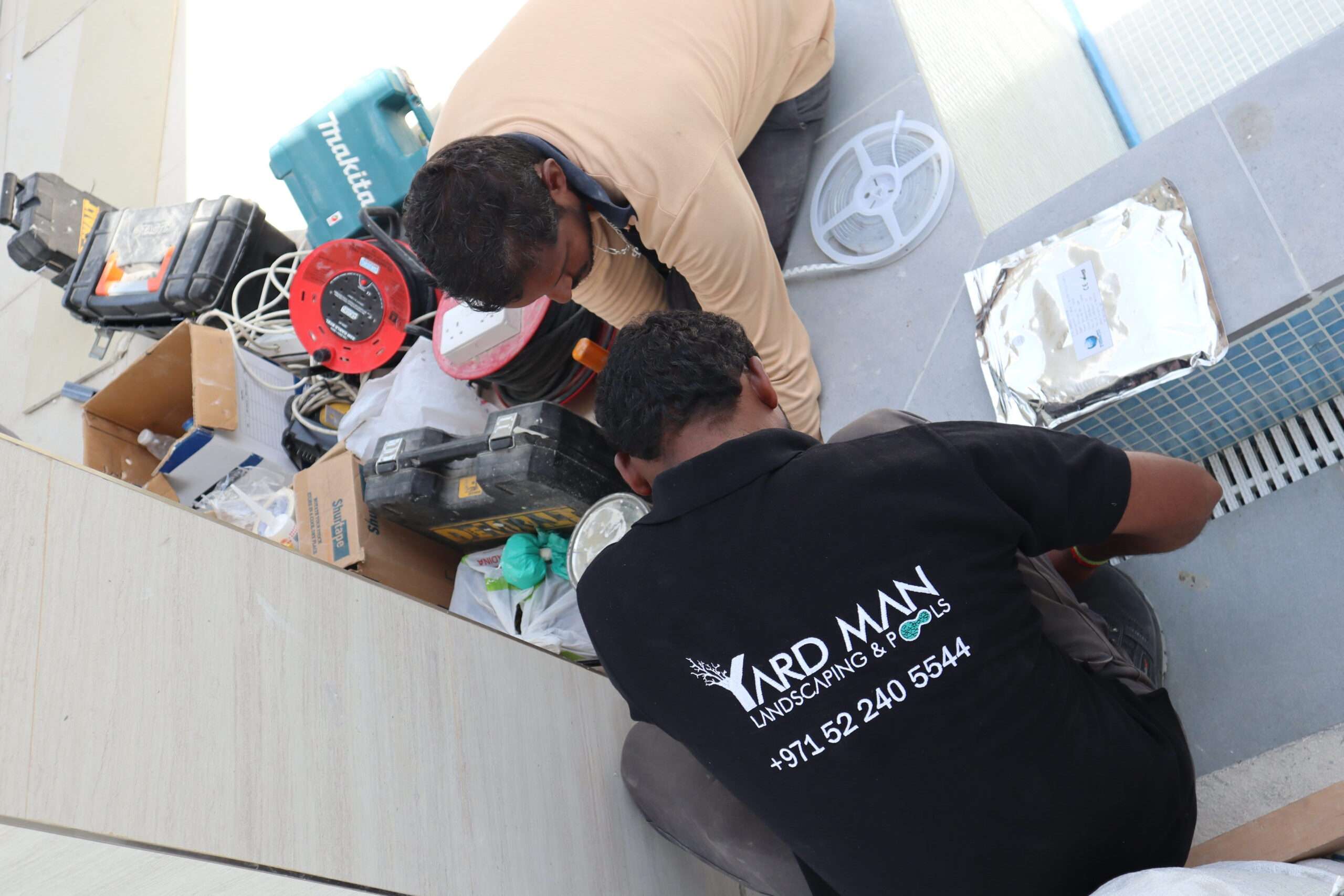 Swimming Pool Retiling Works – Blue Water Island, Dubai